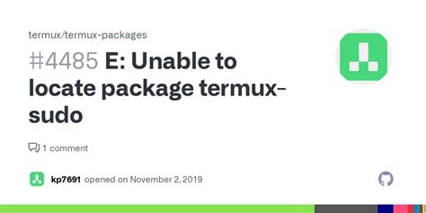 E Unable To Locate Package Termux Sudo Issue Termux Termux Packages GitHub