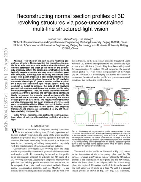 Reconstructing Normal Section Profiles Of 3d Revolving Structures Via Pose Unconstrained Multi