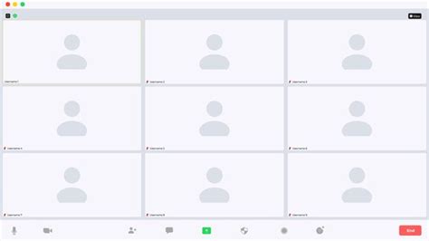 화상 회의 사용자 인터페이스 화상 회의 통화 창 오버레이 프리미엄 벡터