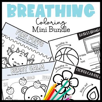 Mindful Breathing Exercises Breathing Visuals Coloring Sheets Bundle