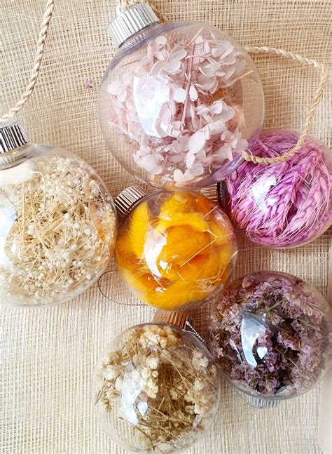 Boho Christmas Baubles Diy Christmas Ornaments Dried Flower Bauble