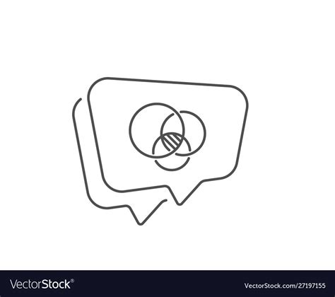 Euler Diagram Line Icon Eulerian Circles Sign Vector Image