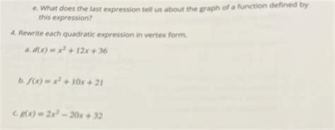 Solved What Does The Last Expression Tell Us About The Graph Of A