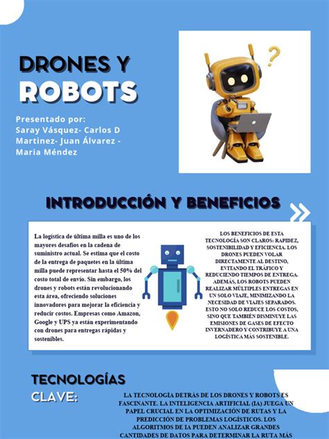 Presentación Proyecto De Robótica Creativo Ilustrativo 3d Celeste