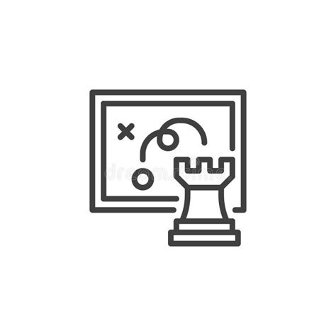 Strategy Line Icon Technical Instruction Sign Continuous Line With