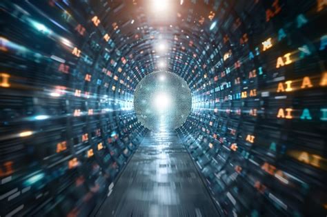High Speed Data Tunnel Representing Ai Driven Digital Transformation Advanced Technology Stream