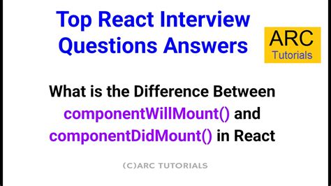 Difference Between Componentwillmount And Componentdidmount In React