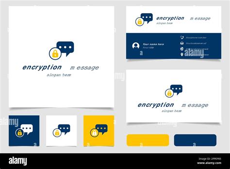 Encryption Message Logo Design With Editable Slogan Branding Book And Business Card Template