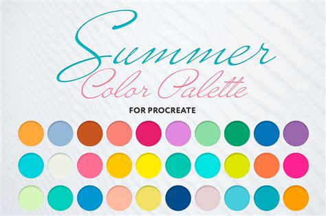 Summer Color Palette Procreate Graphic By Emojoez Creative Fabrica