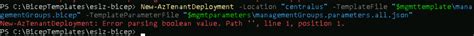 🪲 Bug Report Powershell Error `error New Aztenantdeployment Error Parsing Boolean Value