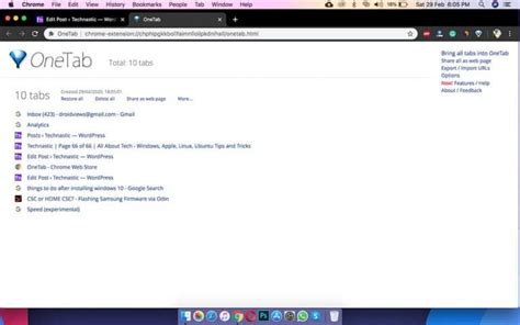 OneTab Is The Best Tab Management Extension For Chrome Technastic