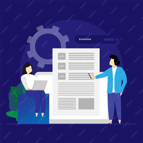 Premium Vector Hackathon Technology Infographic Illustration Team Working Together On