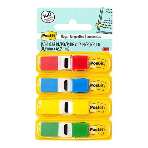 Post It Flags 683 4 12x43mm Primary Pack Of 4 Insinc Products Ltd