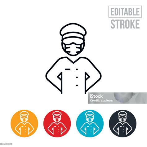 벨홉 착용 얼굴 마스크 얇은 라인 아이콘 편집 가능한 스트로크 아이콘에 대한 스톡 벡터 아트 및 기타 이미지 아이콘 필수