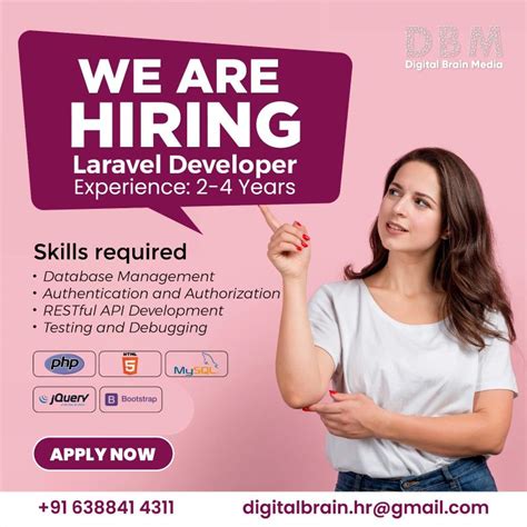 Were Hiring Laravel Developer Experience 2 4 Years Skills