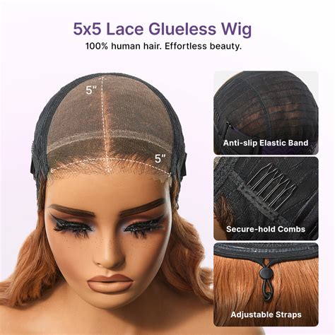 Ombre Ginger Loose Wave 180 Density Glueless 5x5 Closure Hd Lace Wig