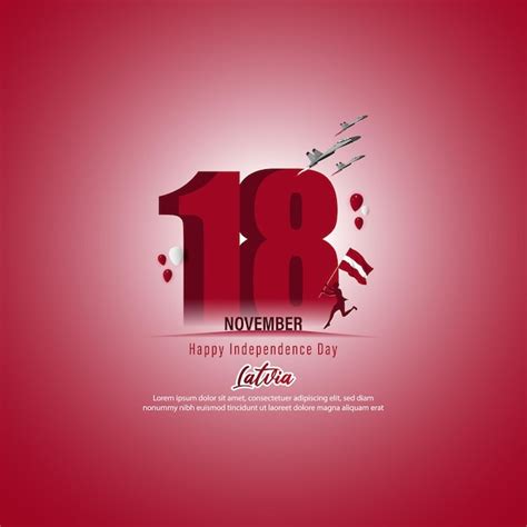라트비아 독립 기념일 배너 벡터 일러스트 레이 션 프리미엄 벡터