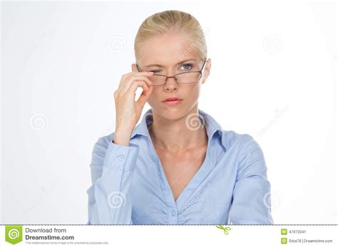 Nordic Girl Removing Her Glasses Stock Image Image Of Career Mouth 47973341