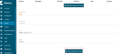 Settings Server Did Not Respond · Issue 1055 · Wazuhwazuh Dashboard Plugins · Github