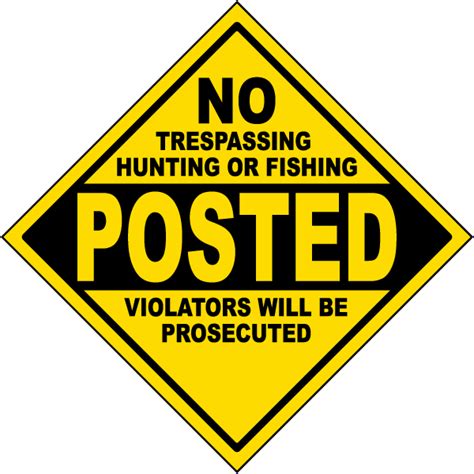 Yellow No Trespassing Posted Sign Orders Over 49 Ship Free
