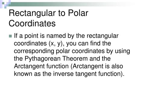 Ppt Polar Coordinates Polar And Rectangular Coordinates Powerpoint