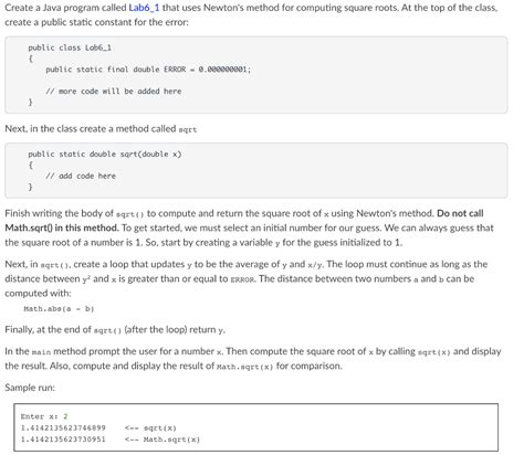 Solved Create A Java Program Called Lab61 That Uses