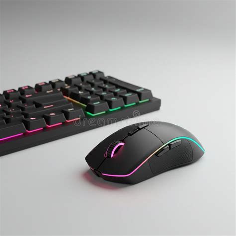 Black Gaming Mouse And Keyboard Featuring Rgb Lighting The Mouse Has A Sleek Stock