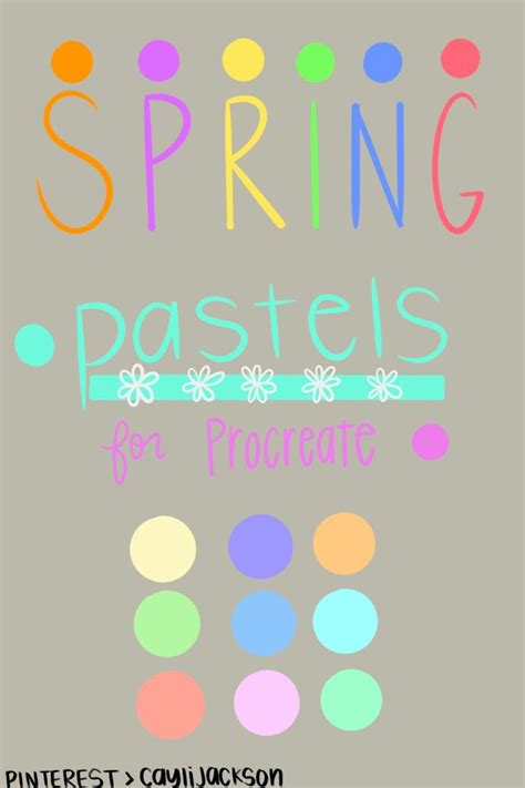 Spring Pastels Color Palette For Procreate
