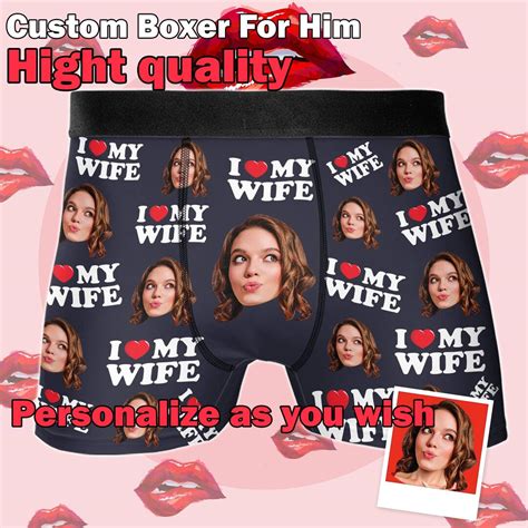 Custom Boxers With Pictures Custom Underwear With Face Gag Gift For Him Valentine Gift For