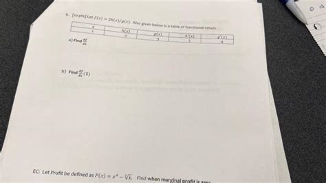 Solved 6 10 Pts Let F X 2h X G X Also Given Below Chegg Com