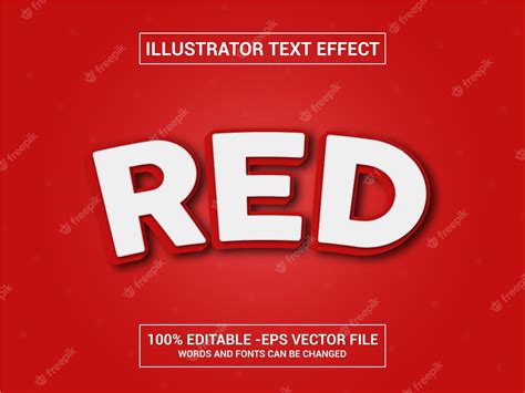 Premium Vector Red Style Text Effect Editable Eps