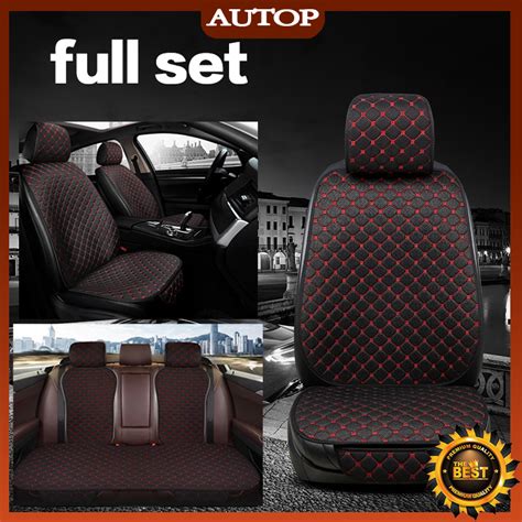 Autop Universal Car Seat Cover Set Flax Seat Kusyen Kereta Cushion For