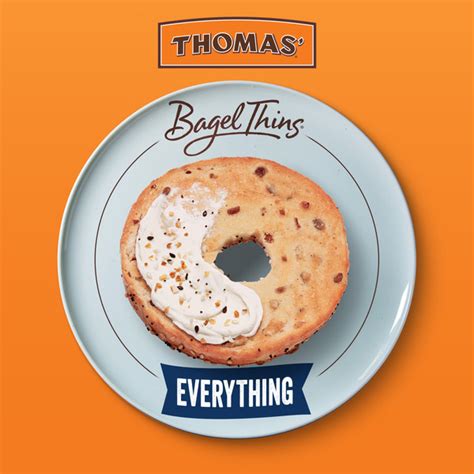 Thomas Bagel Thins 8 Ct Everything Bagels 110 Calories Bagels 13