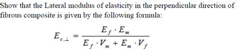 Solved Show That The Lateral Modulus Of Elasticity In The