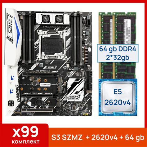 Характеристики Szmz Материнская плата X99 S3 Xeon E5 2620v4 64 Gb 2x32gb Ddr4 Ecc Reg