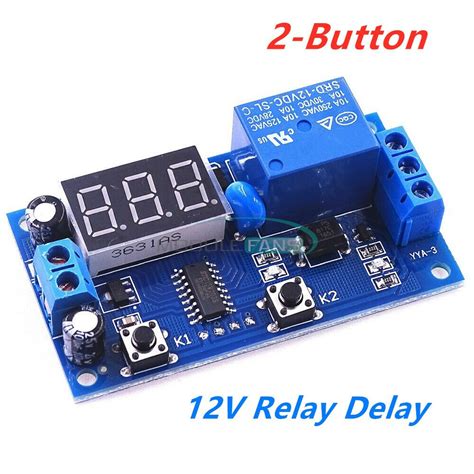 2 Button 3 Digit Led Dc12v Infinite Delay Timer Relay Onoff Switch Lo