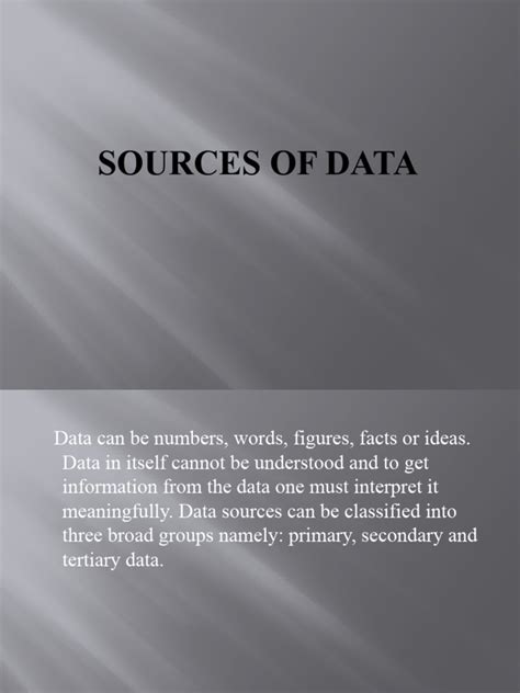 Sources Of Data Pdf Primary Sources Data