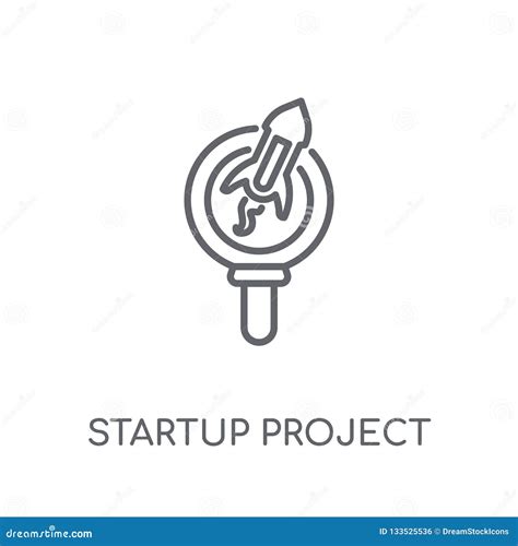 Startup Project Search Linear Icon Modern Outline Startup Proje Stock Vector Illustration Of
