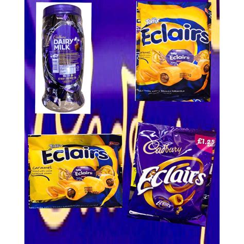 Cadbury Chocolate Candy 405g 90 Pcs👉🏽eclairs Caramel 300gand1kg