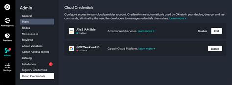 Cloud Credentials Okteto Documentation