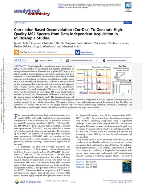 Pdf Correlation Based Deconvolution Corrdec To Generate High