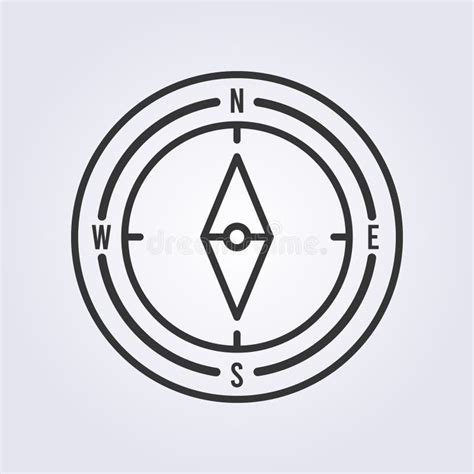 Outline Compass Icon Vector Logo Design Stock Vector Illustration Of