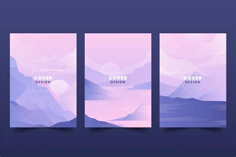 추상 수채화 커버 컬렉션 무료 벡터