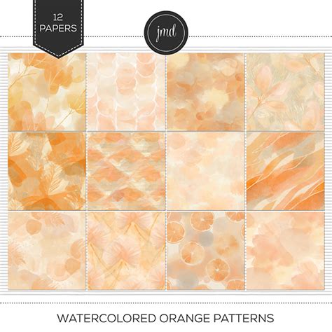 Watercolored Orange Patterns Digital Art