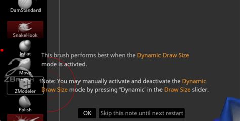 Disable Brush Hints Rzbrush