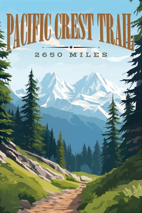 Pacific Crest Trail Digital Poster Print Prints Full Size To 24 Inches