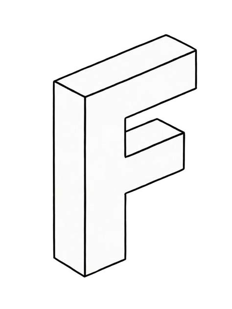 Målarbild Bokstav F 3d