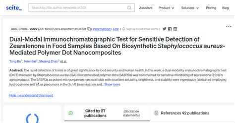 Dual Modal Immunochromatographic Test For Sensitive Detection Of Zearalenone In Food Samples