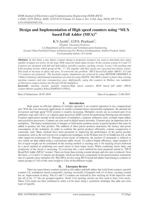 Pdf Design And Implementation Of High Speed Counters Using “mux 14