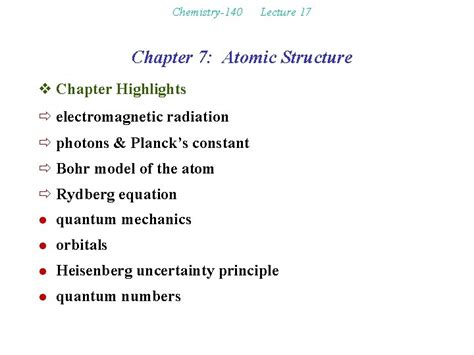 Chemistry Lecture Chapter Atomic Structure V